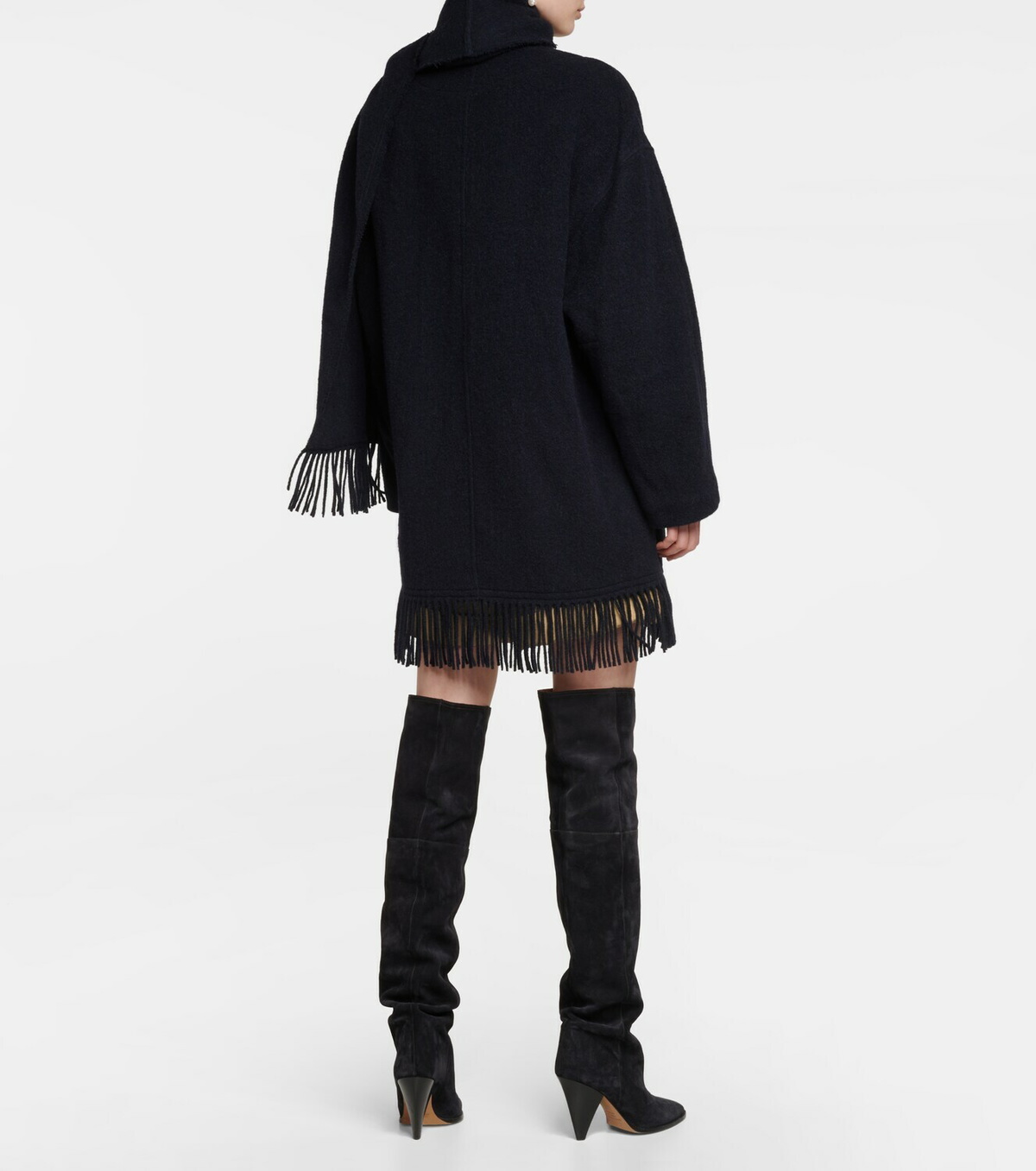 Marant Etoile Fringe-trimmed wool-blend scarf coat Isabel Marant Etoile