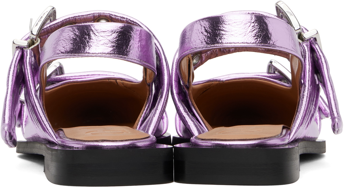 GANNI Purple Feminine Buckle Flats GANNI