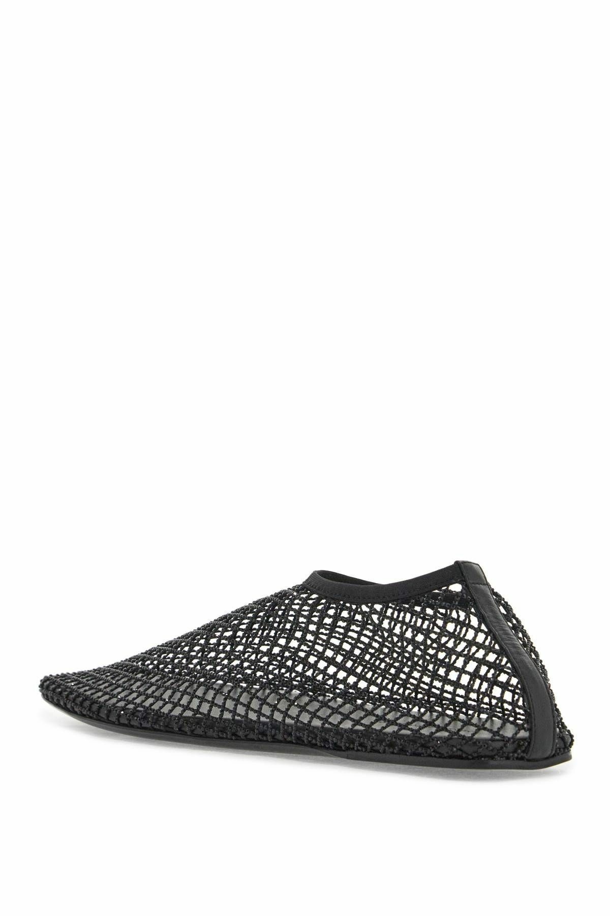 CHRISTOPHER ESBER mesh ballerina flats with micro crystals Black ...