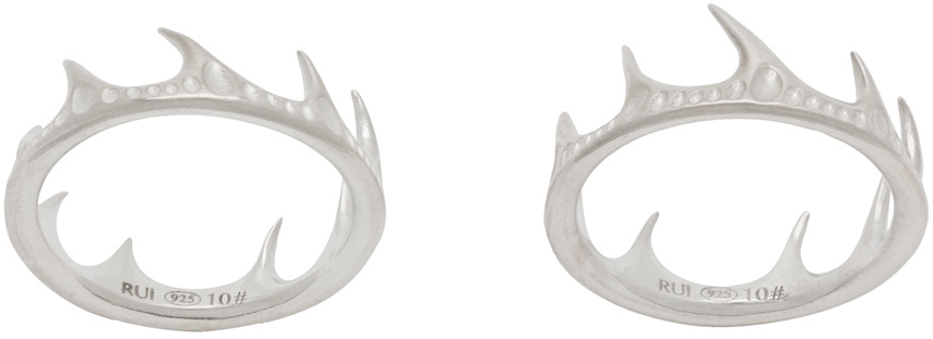 Rui Silver Thorns Ring Set Rui