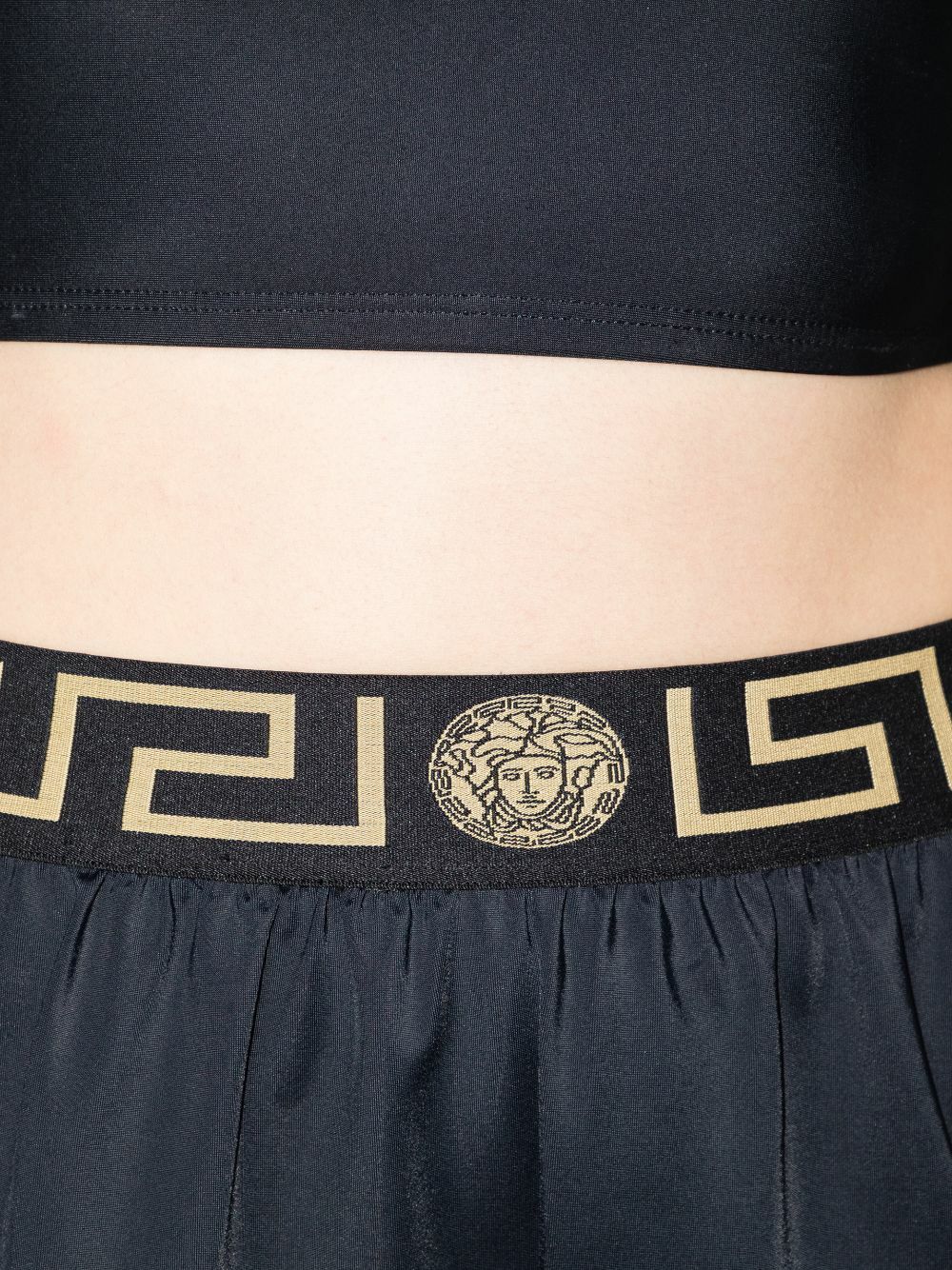 Versace Black High Waist Greca Border Shorts Versace