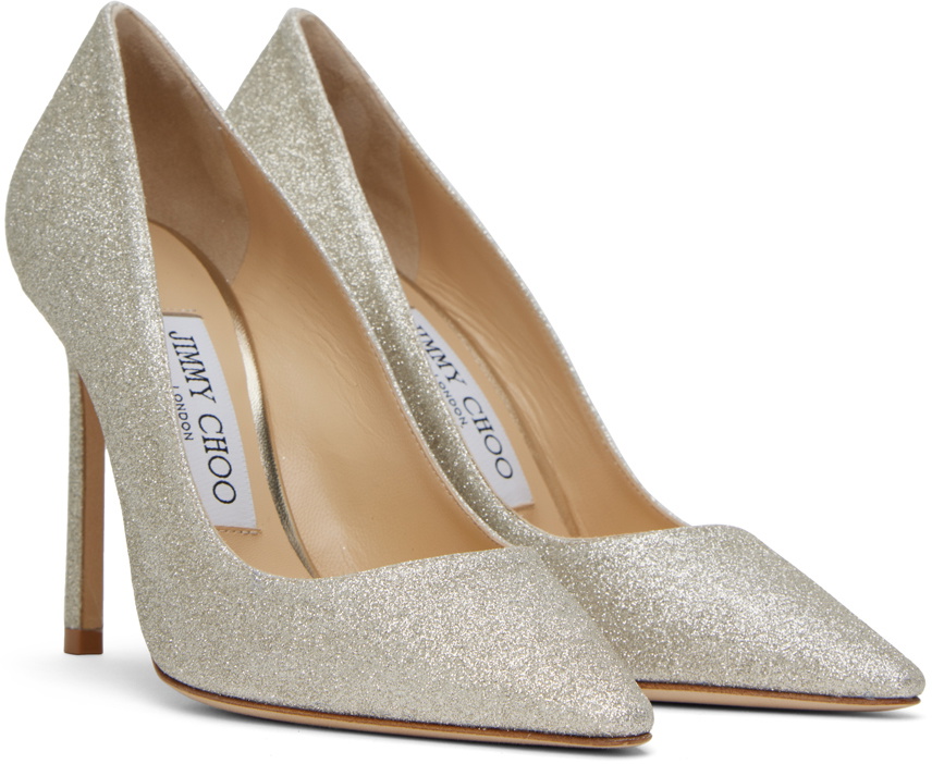 Jimmy Choo Silver Romy 100 Heels Jimmy Choo