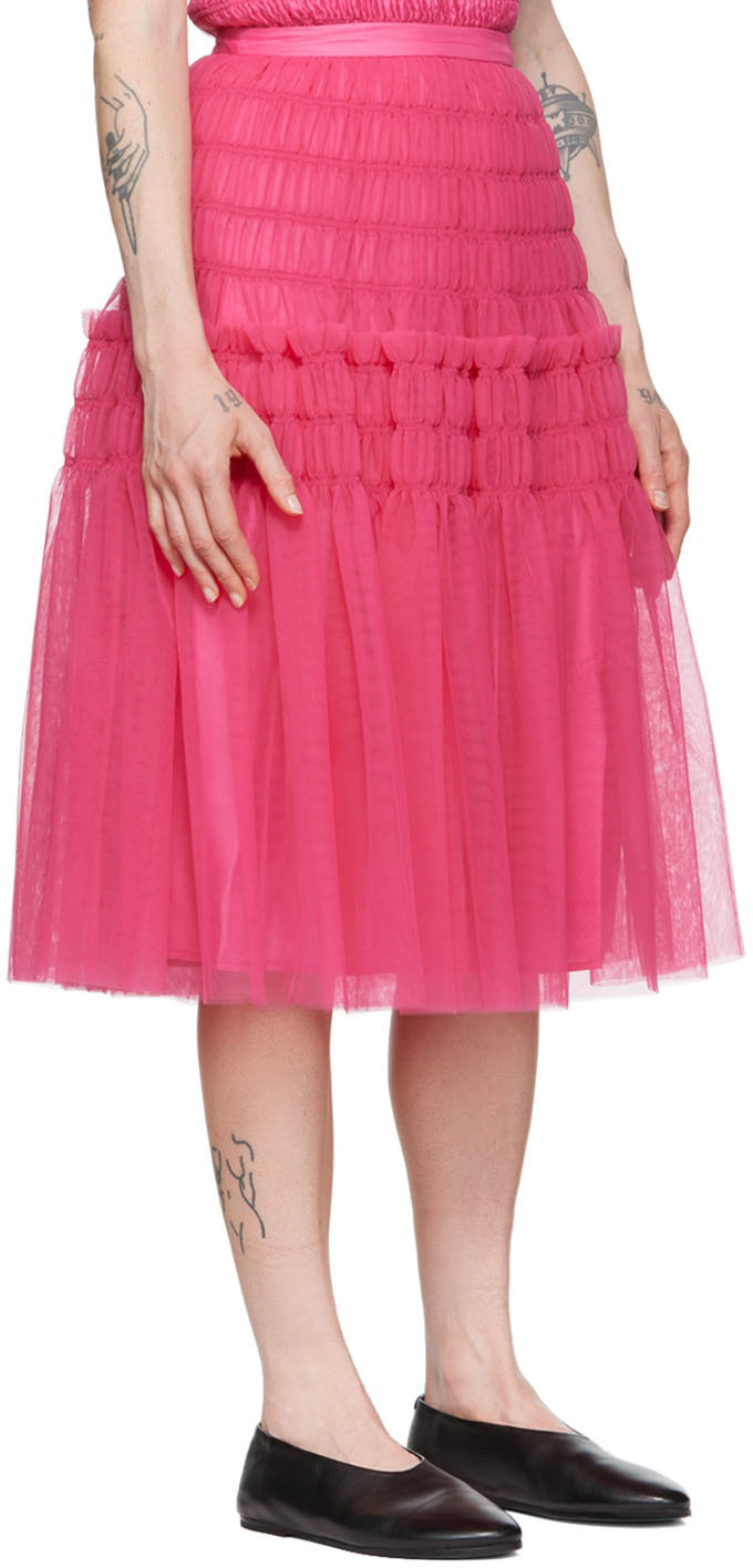 Molly Goddard Pink Ava Midi Skirt Molly Goddard