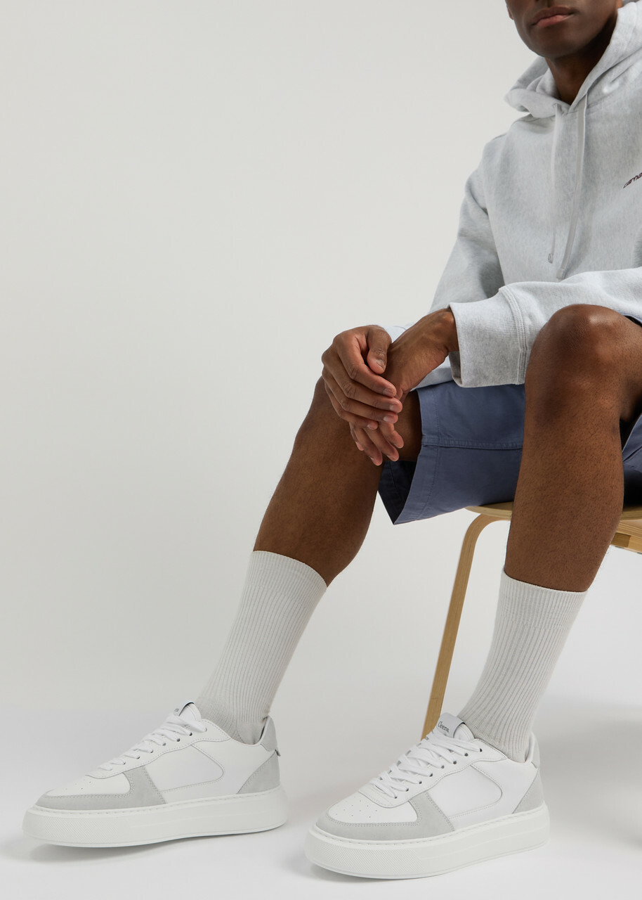 Cleens Court Panelled Sneakers White Cleens