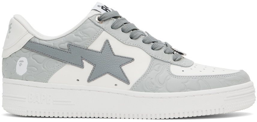BAPE White & Gray Sta #4 M1 Sneakers A Bathing Ape
