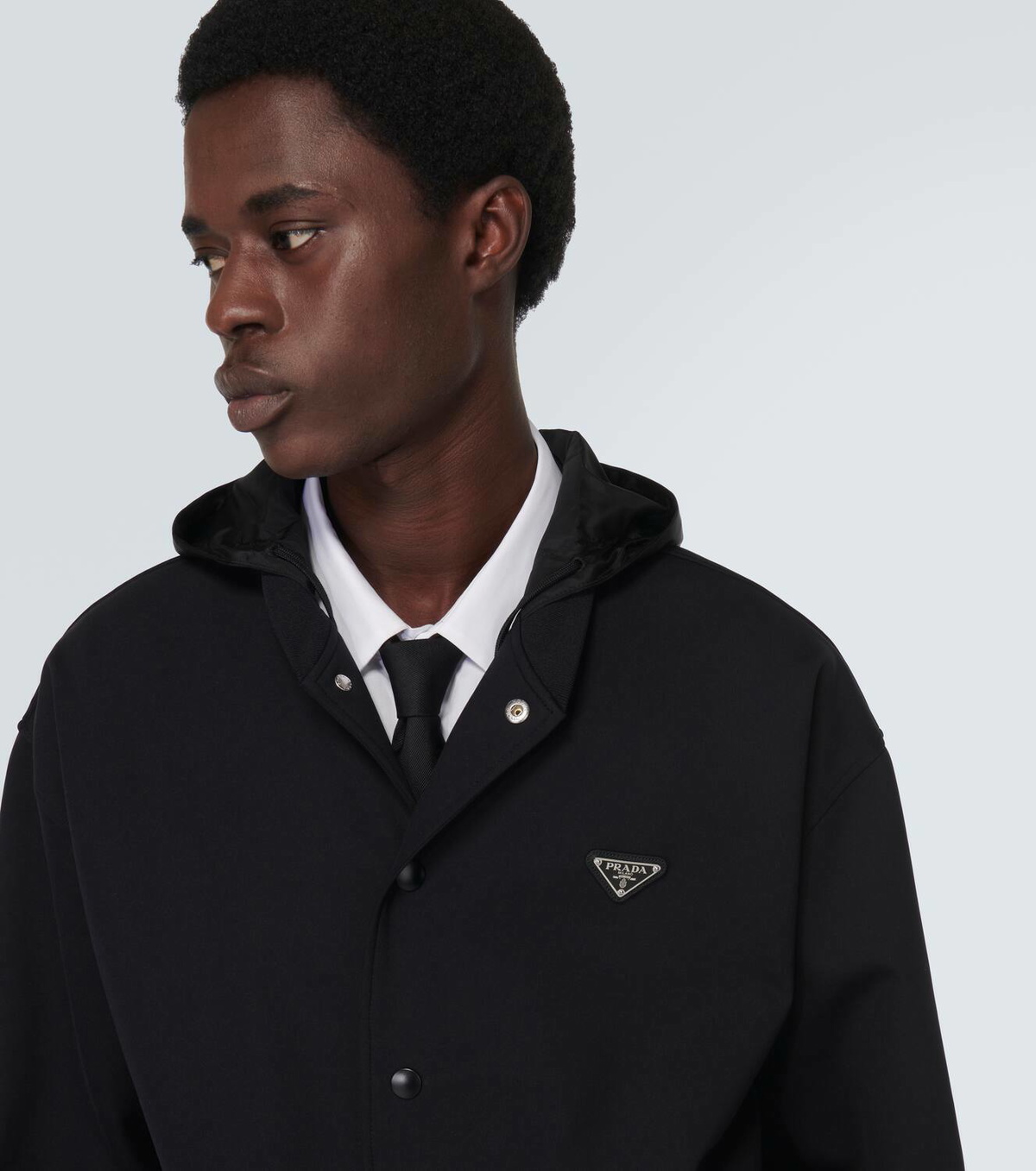 Prada Hooded logo bomber jacket Prada