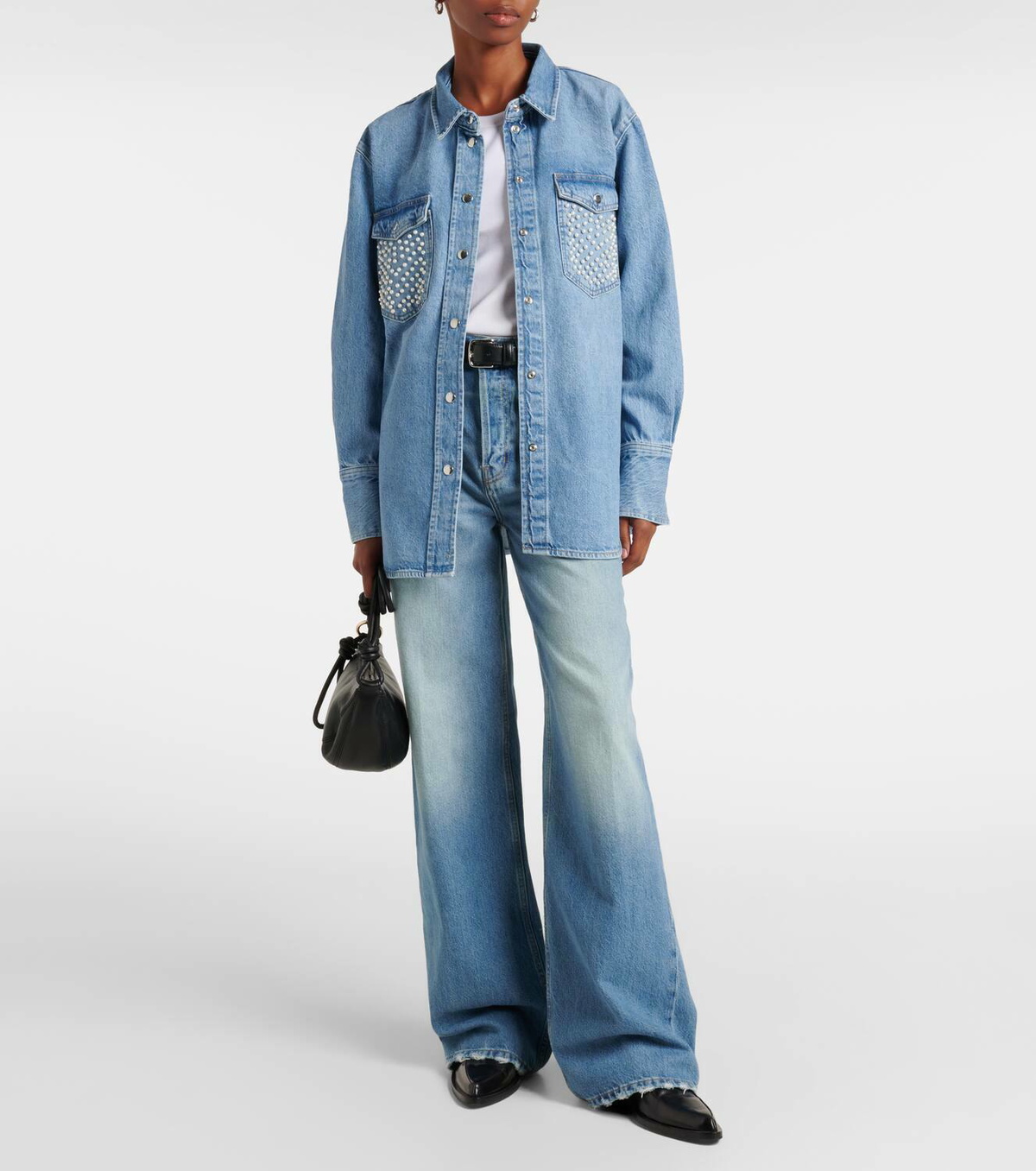 Frame Atelier embellished denim shirt Frame Denim