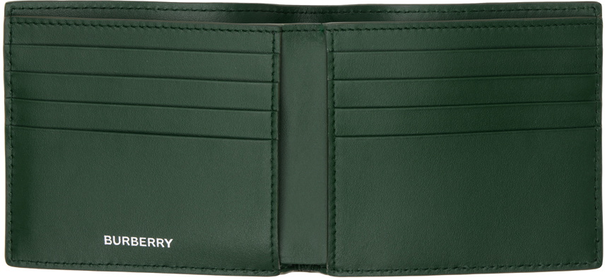 Burberry Green Embossed Check Wallet Burberry