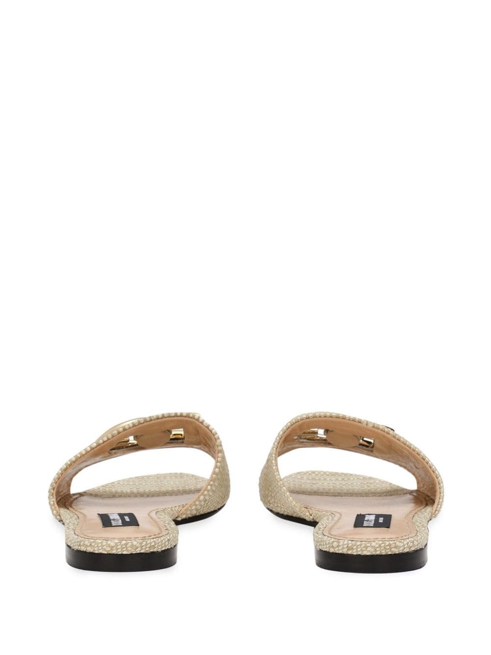 DOLCE & GABBANA - Dg Logo Leather Slides Dolce & Gabbana