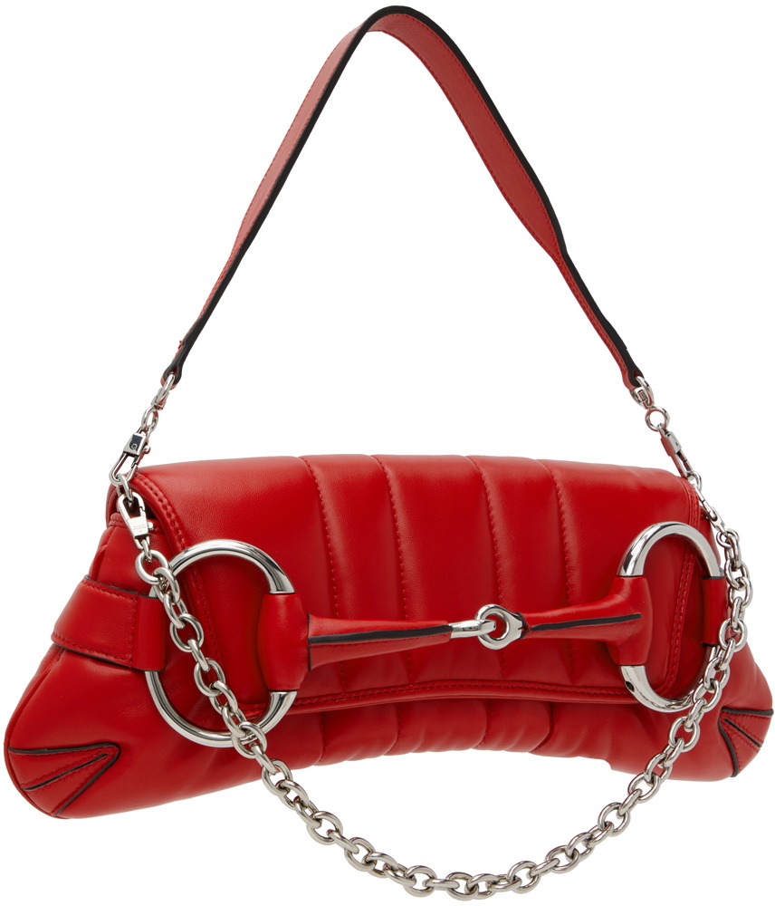 Gucci Red Medium Horsebit Shoulder Bag Gucci