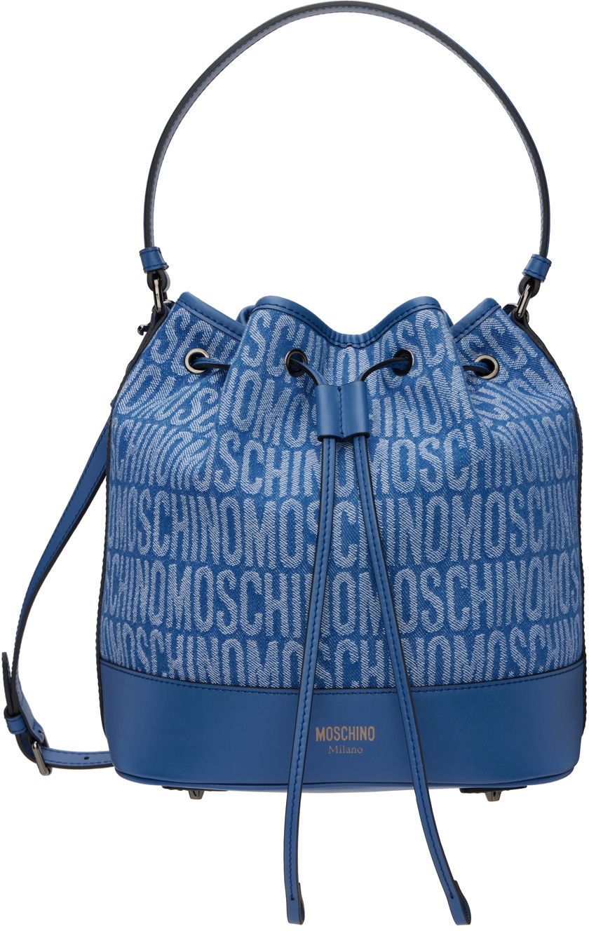 Moschino Blue Denim Jacquard Bag Moschino