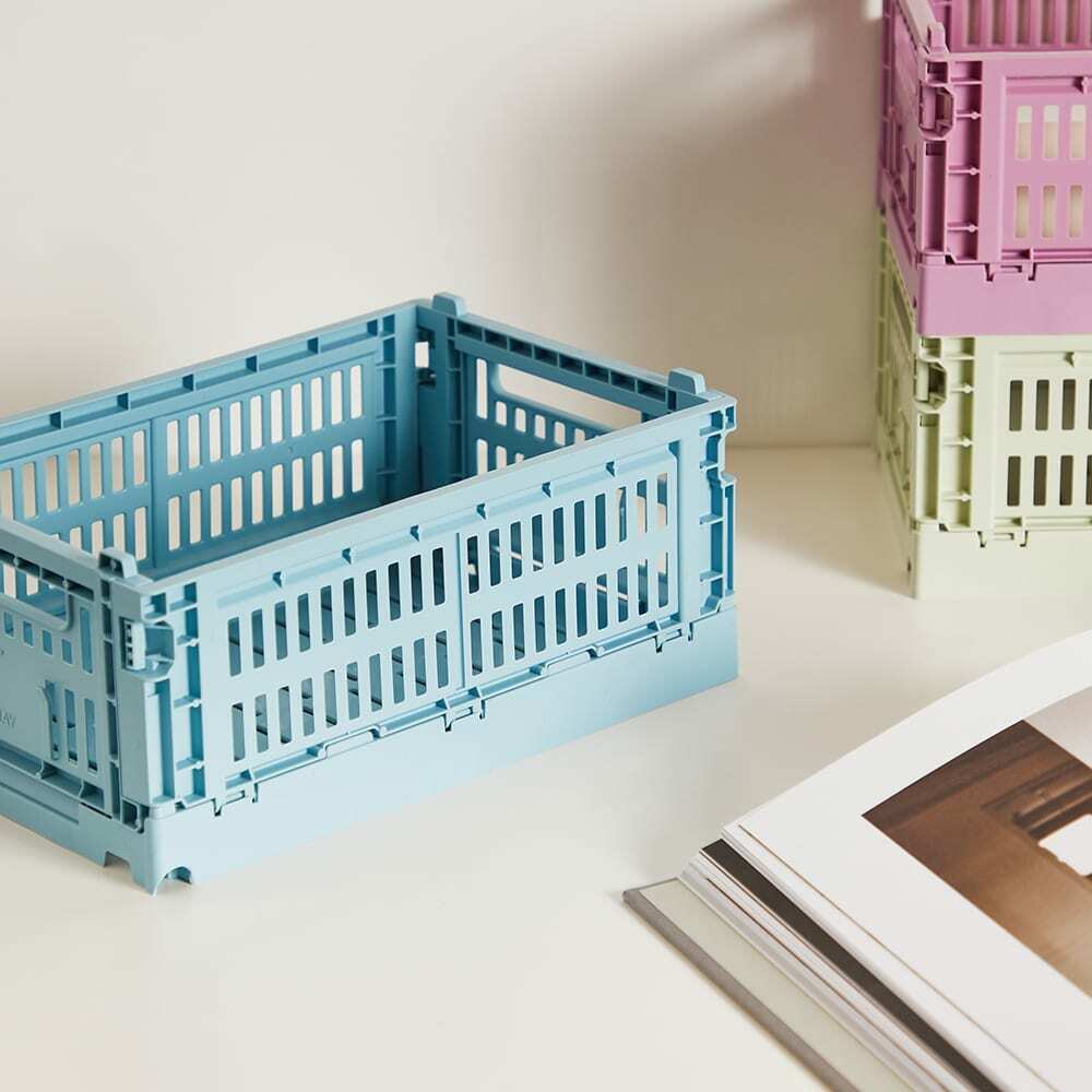 HAY Small Recycled Colour Crate in Light Blue HAY