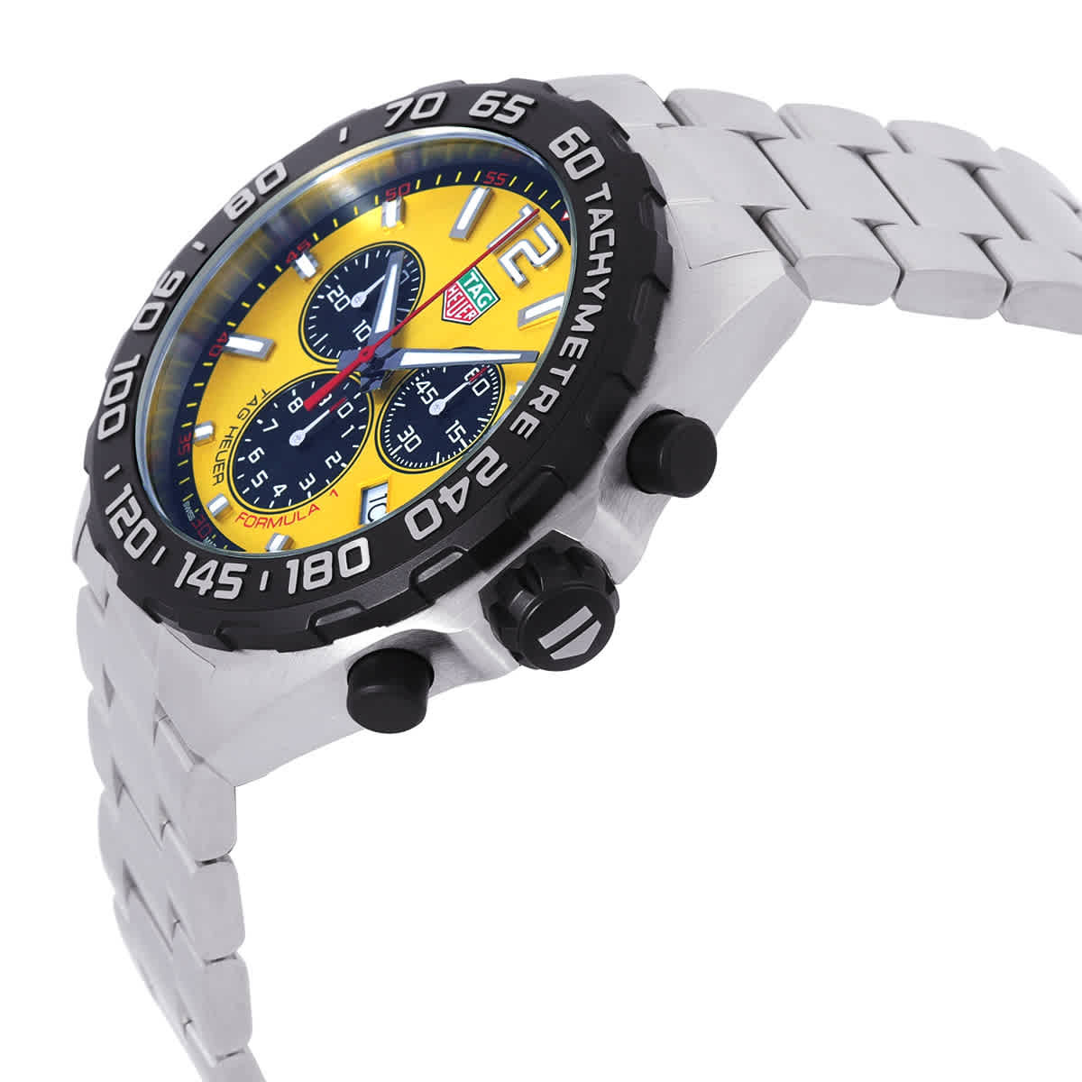 Tag Heuer Formula 1 Yellow Chronograph Quartz Mens Watch CAZ101AM ...