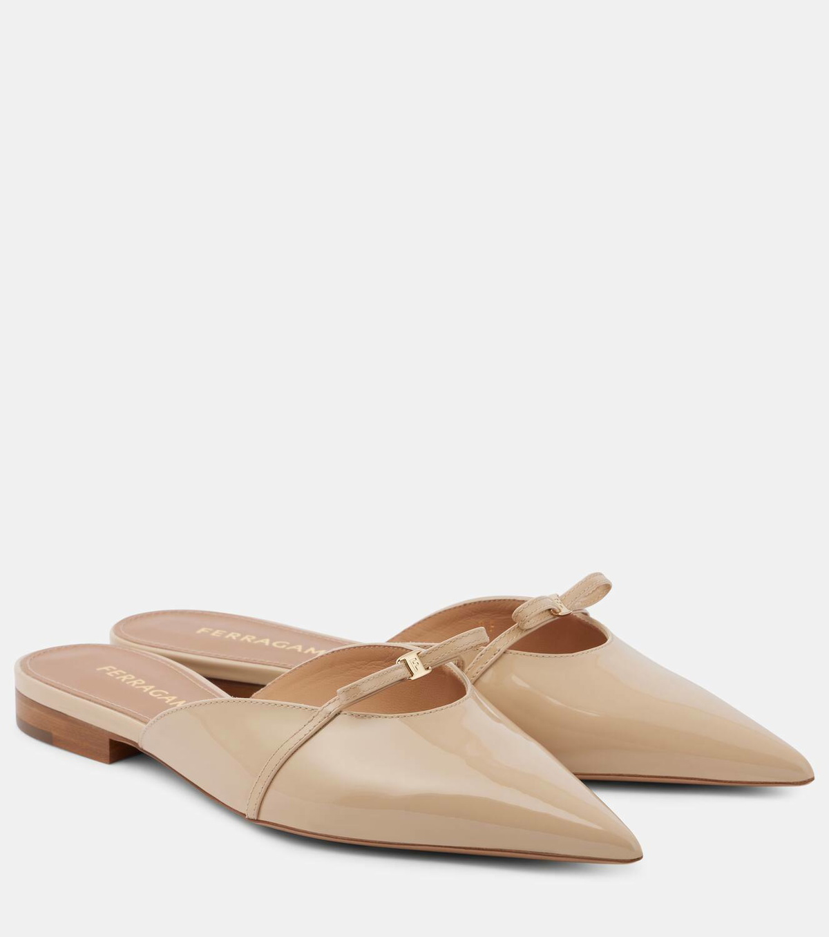 Ferragamo Bow-detail patent leather mules Salvatore Ferragamo