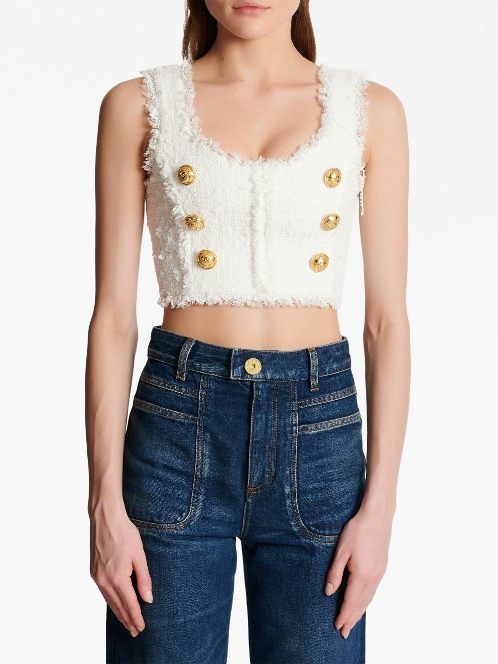 BALMAIN - Tweed Cropped Top Balmain