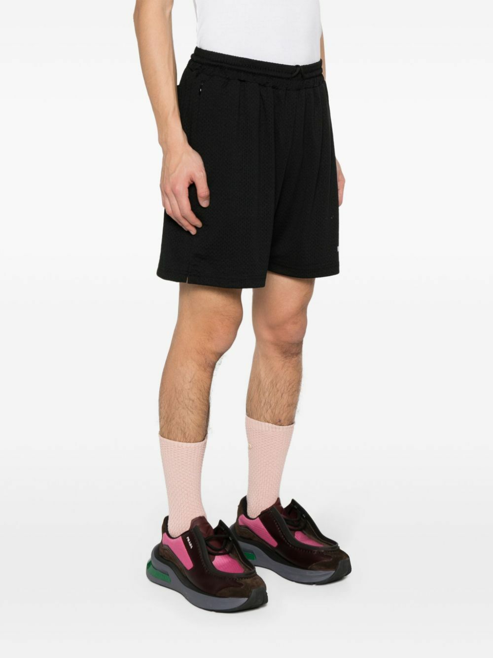 Represent Black Mesh Track Shorts Represent