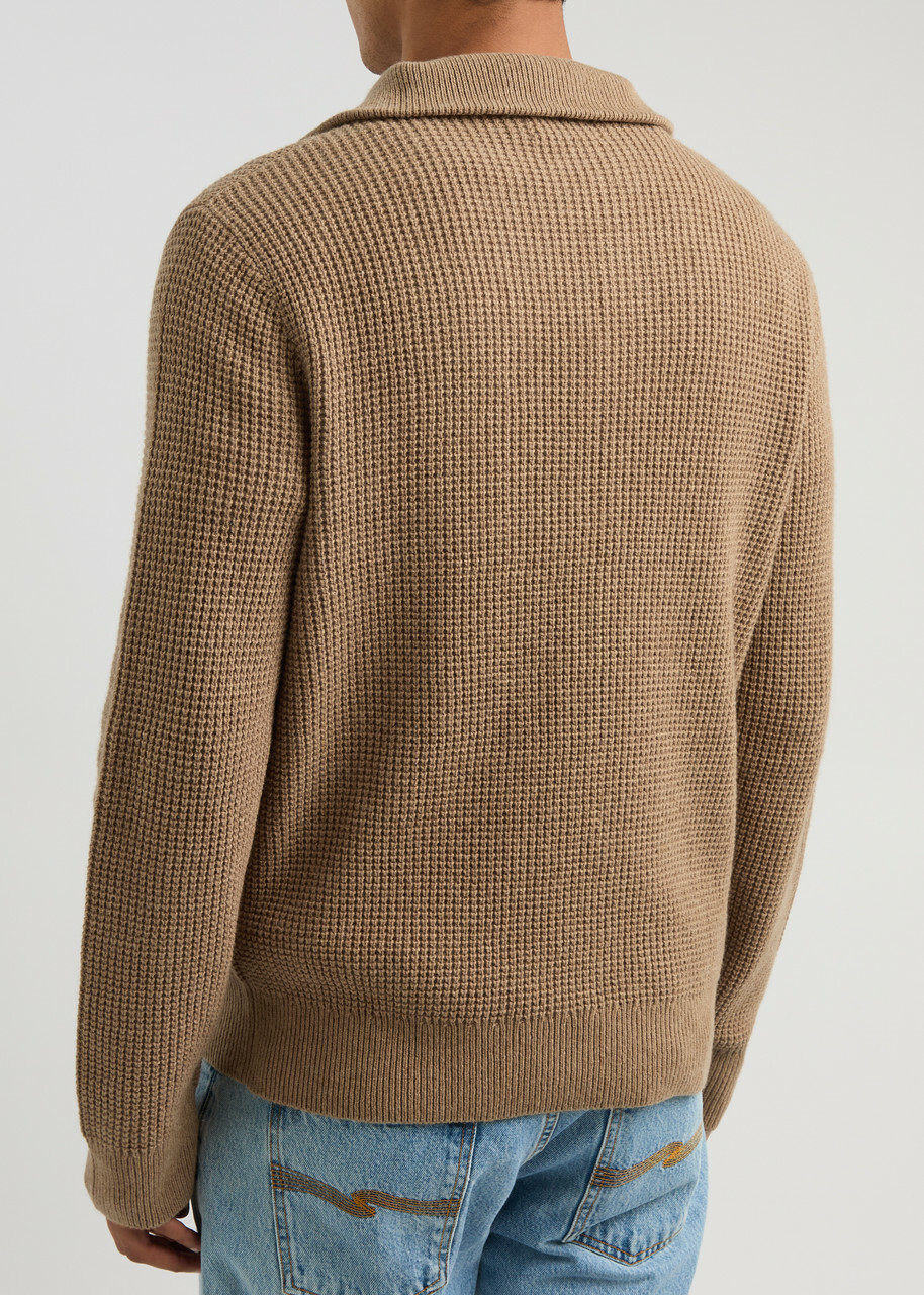 Polo Ralph Lauren Waffle-knit Wool-blend Jumper Brown Polo Ralph Lauren