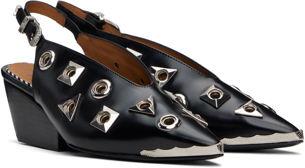 Toga Pulla Black Polido Pointed Heels Toga Pulla
