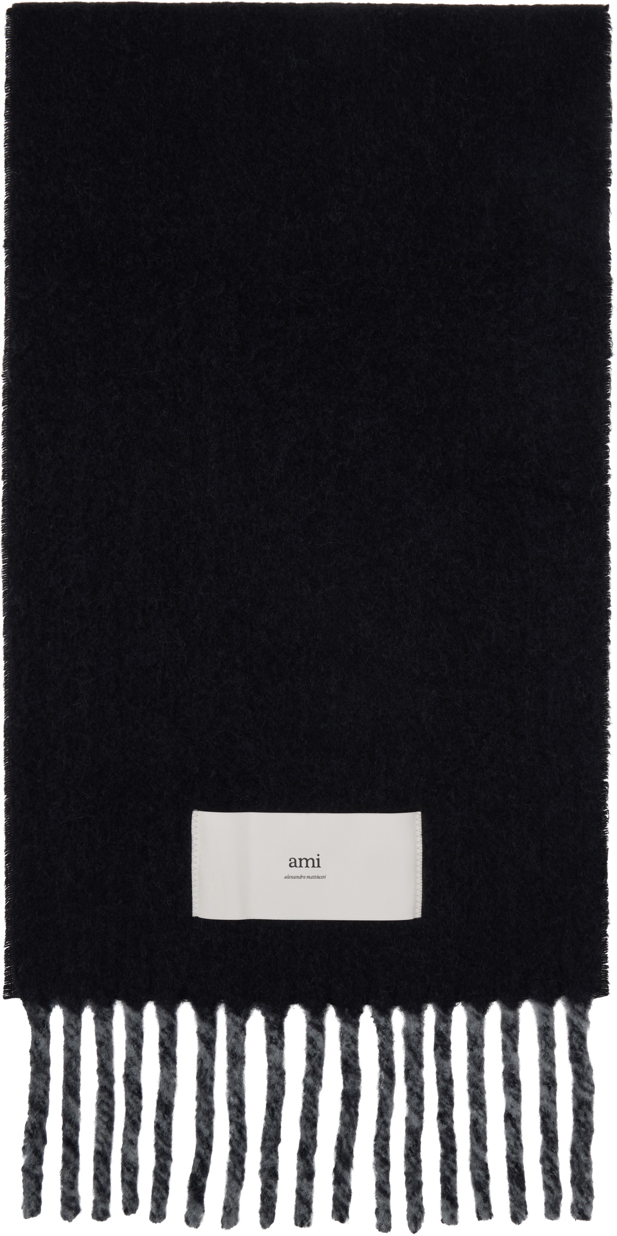 AMI Paris Black & Gray Double-Sided Scarf AMI