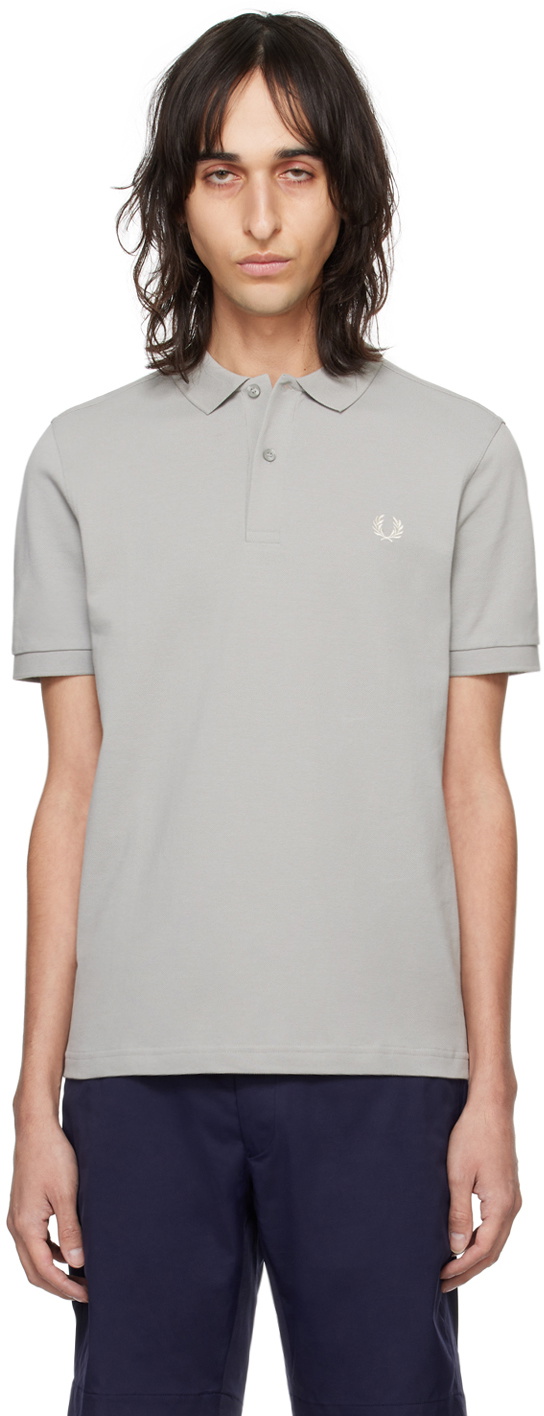 Fred Perry Gray Embroidered Polo Fred Perry