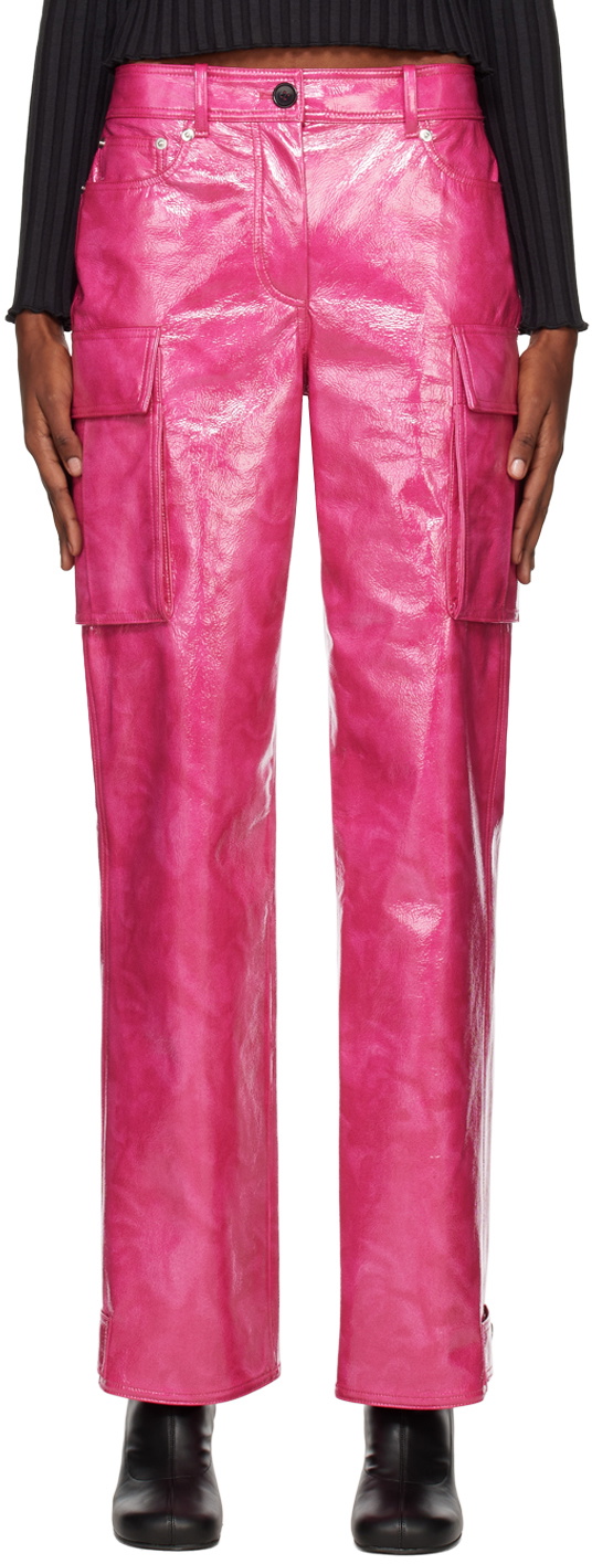 Stand Studio Pink Ada Faux-Leather Trousers Stand Studio