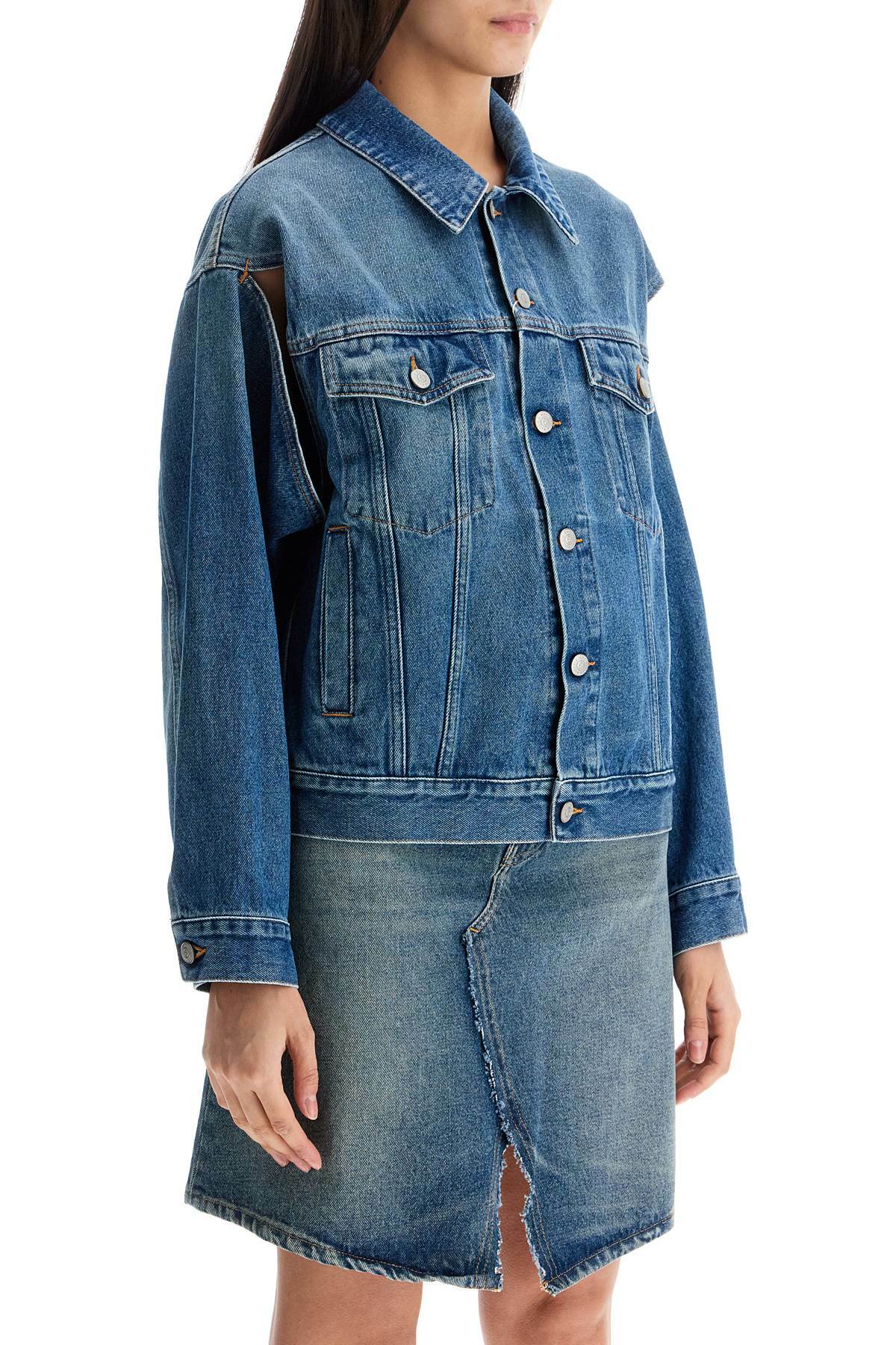 MM6 MAISON MARGIELA denim jacket with slits Blue MM6 Maison Margiela