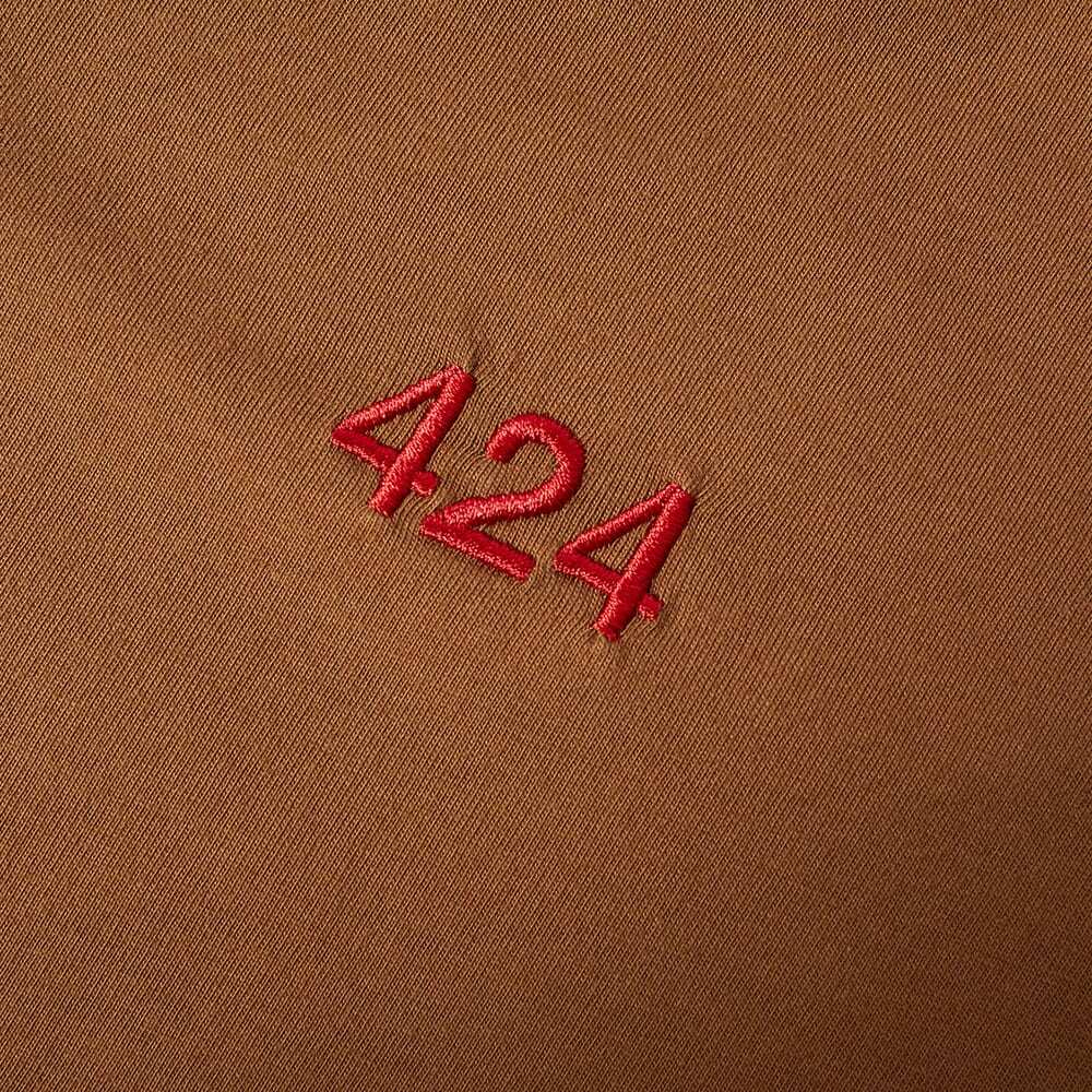 424 Men's Alias Red Logo T-Shirt in Brown 424