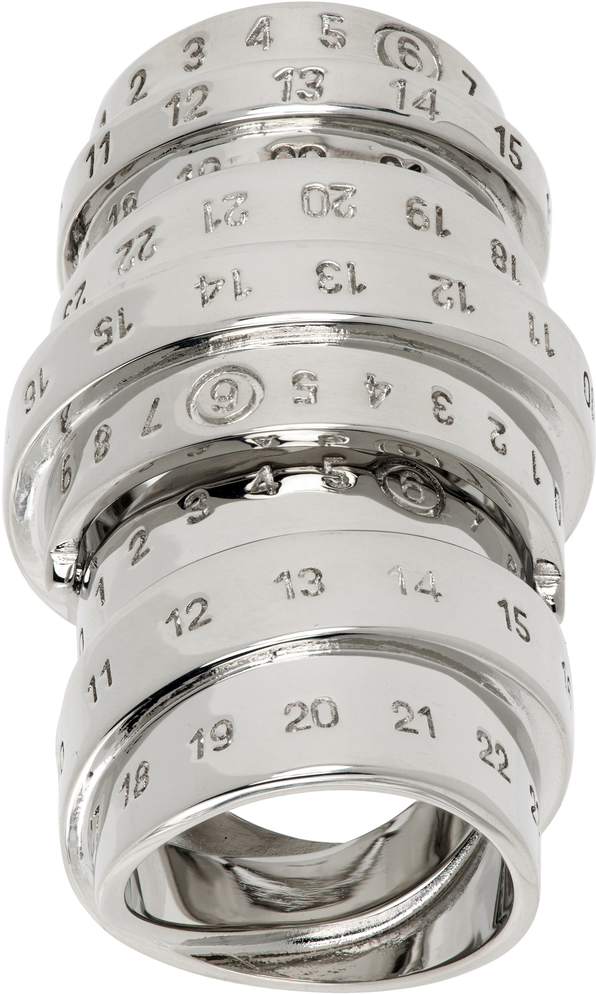 MM6 Maison Margiela Silver Numeric Ring MM6 Maison Margiela