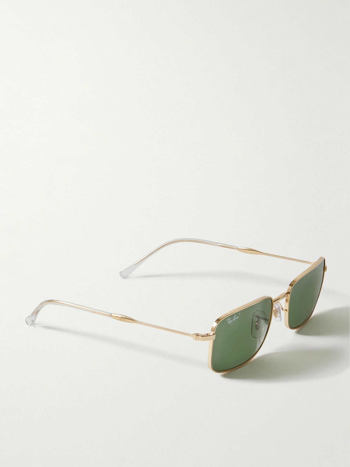 Ray-Ban - Rectangular-Frame Gold-Tone Sunglasses Ray Ban