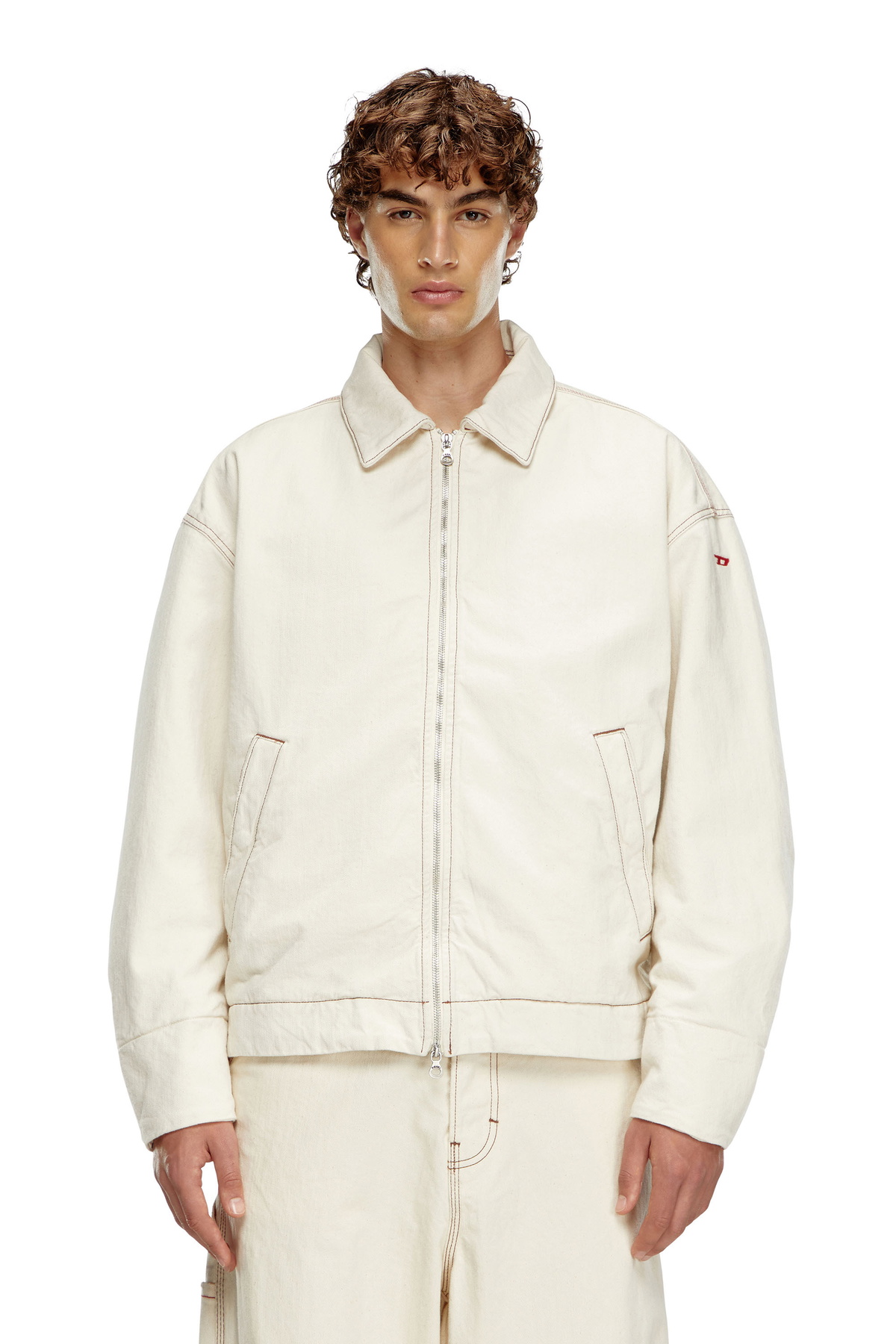Diesel Padded jacket in clean-wash denim - Denim Jackets Mens in White ...