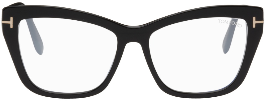 TOM FORD Black Cat-Eye Blue-Block Glasses TOM FORD