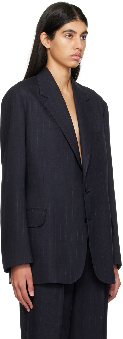 AURALEE Navy Stripe Blazer Auralee