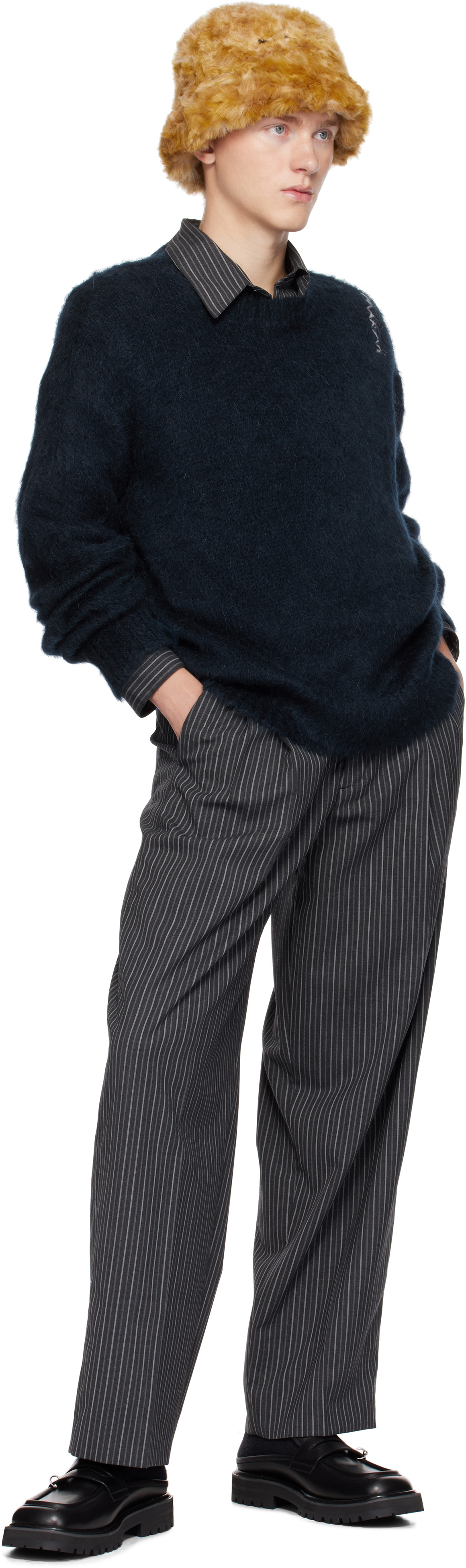 Marni Navy Fuzzy Wuzzy Sweater Marni