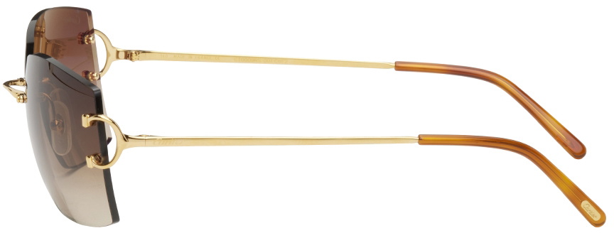 Cartier Gold Rimless Square Sunglasses Cartier