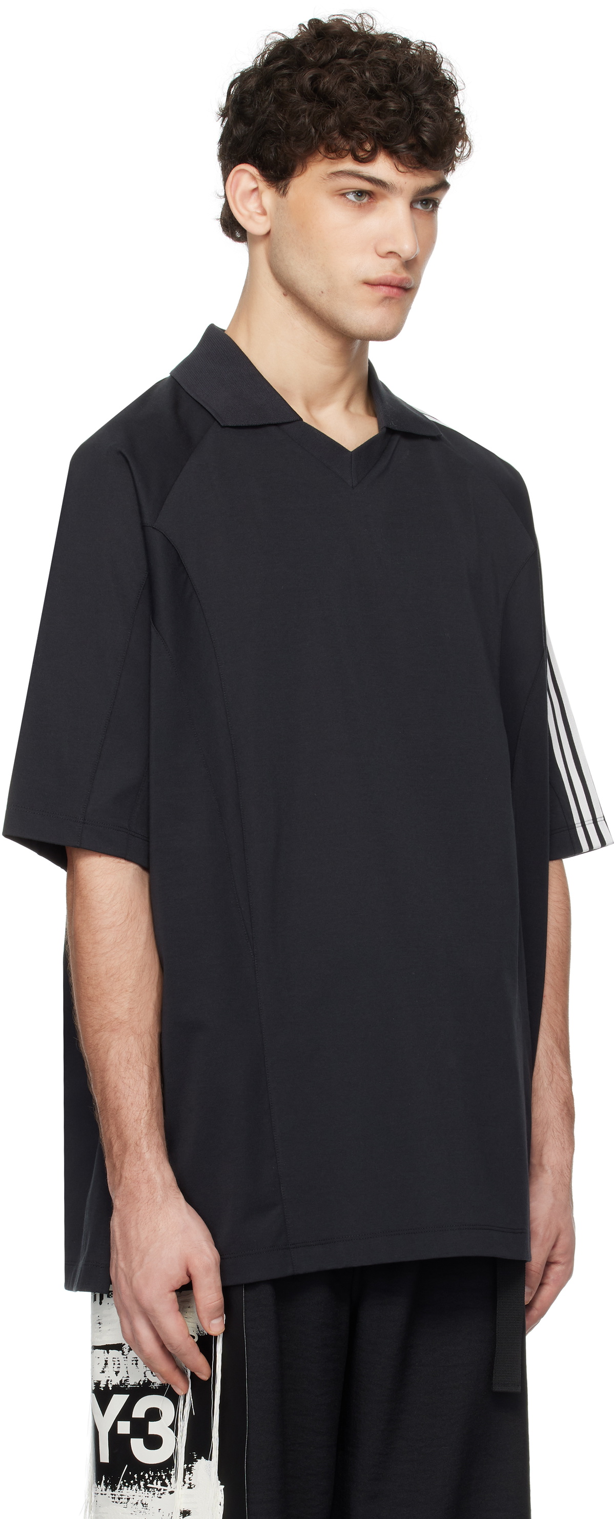 Y-3 Black Cut Line Polo Y-3