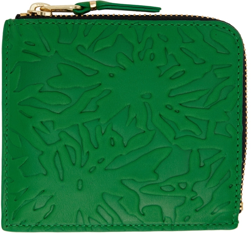 Comme des Garçons Wallets Green Embossed Forest Half-Zip Wallet Comme ...