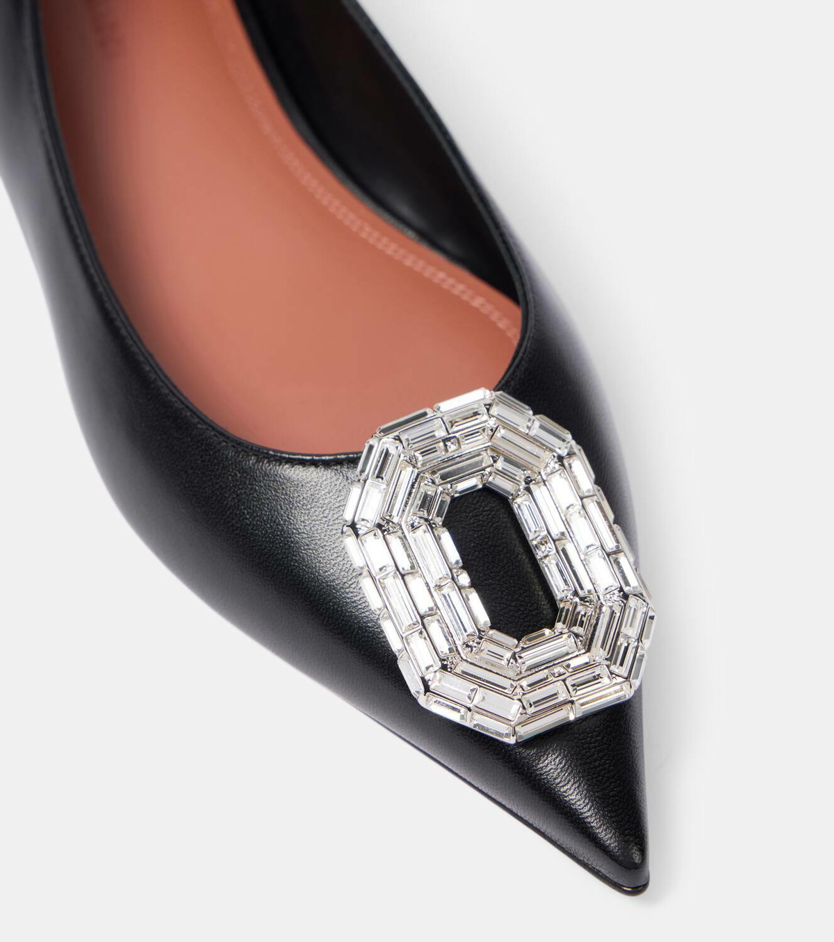 Amina Muaddi Camelia embellished leather ballet flats Amina Muaddi