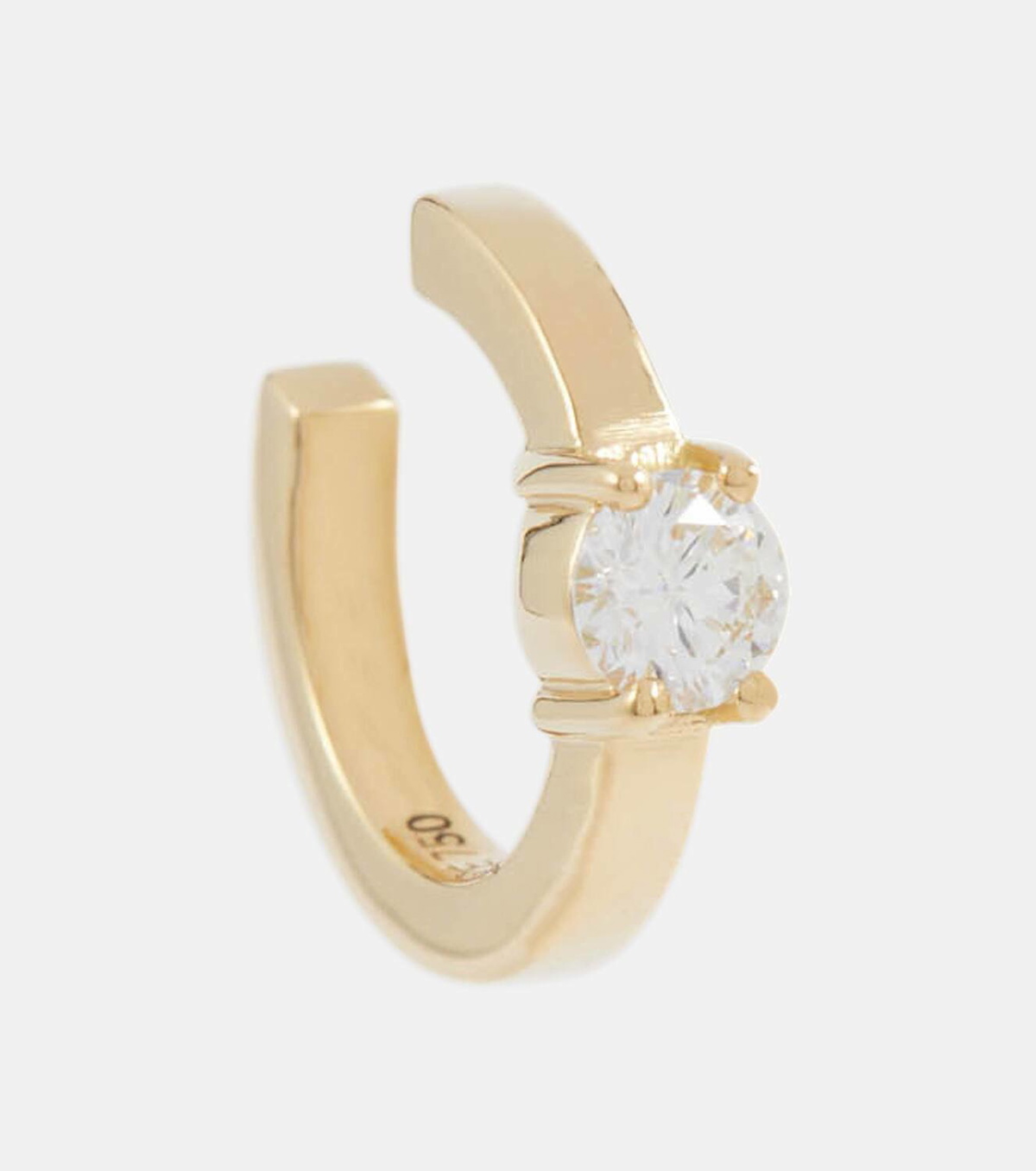 Melissa Kaye Ada 18kt gold single ear cuff with diamond Melissa Kaye