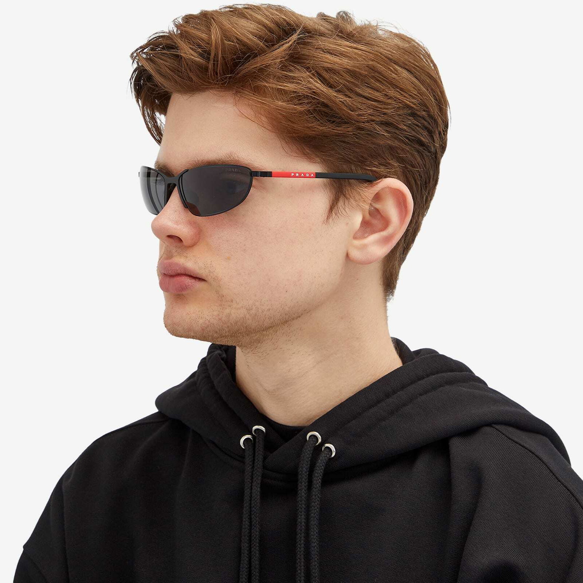 Prada Eyewear Men's Prada Linnea Rossa 55ZS Sunglasses in Black Prada