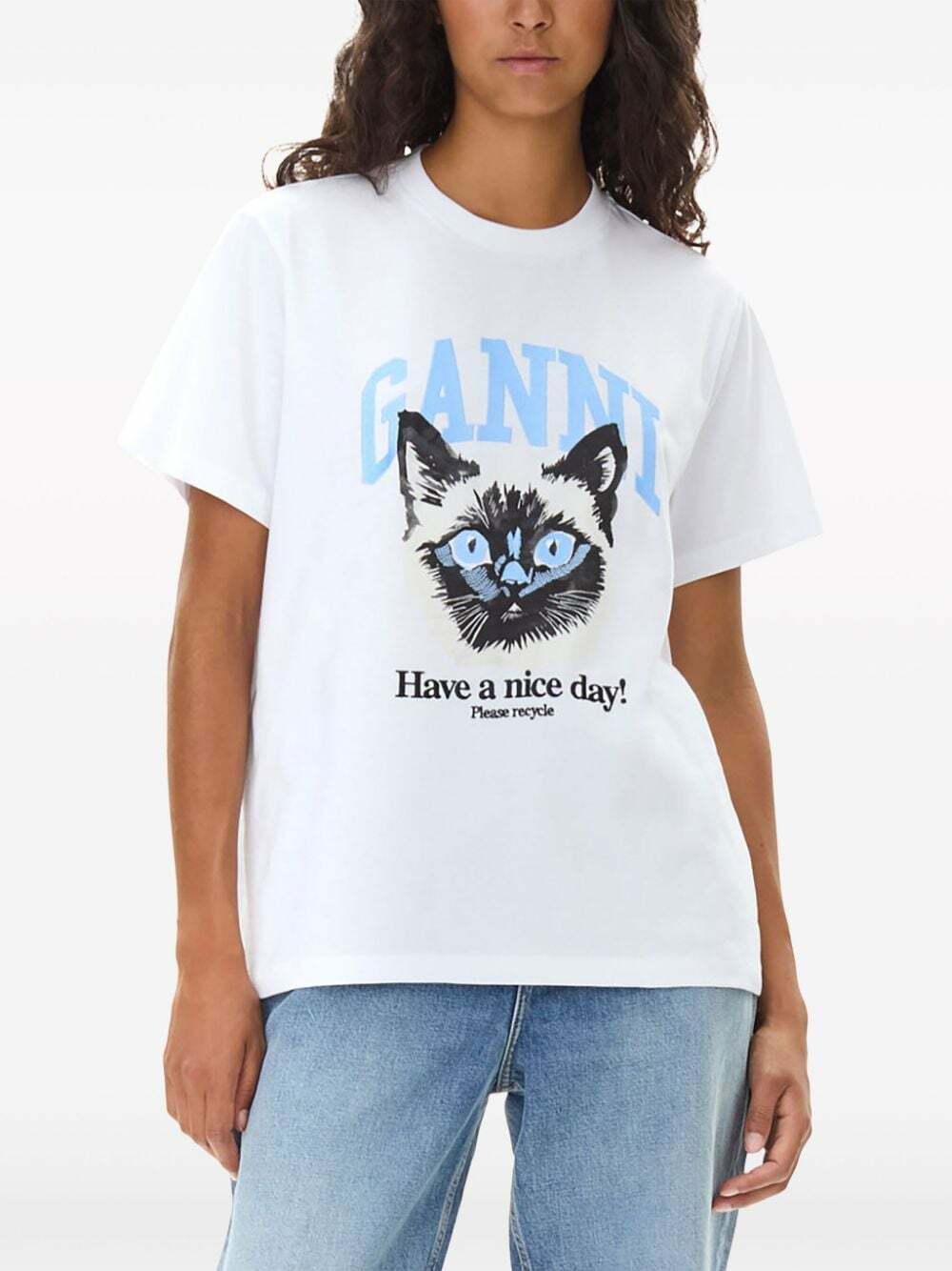 GANNI - Cat Cotton T-shirt GANNI