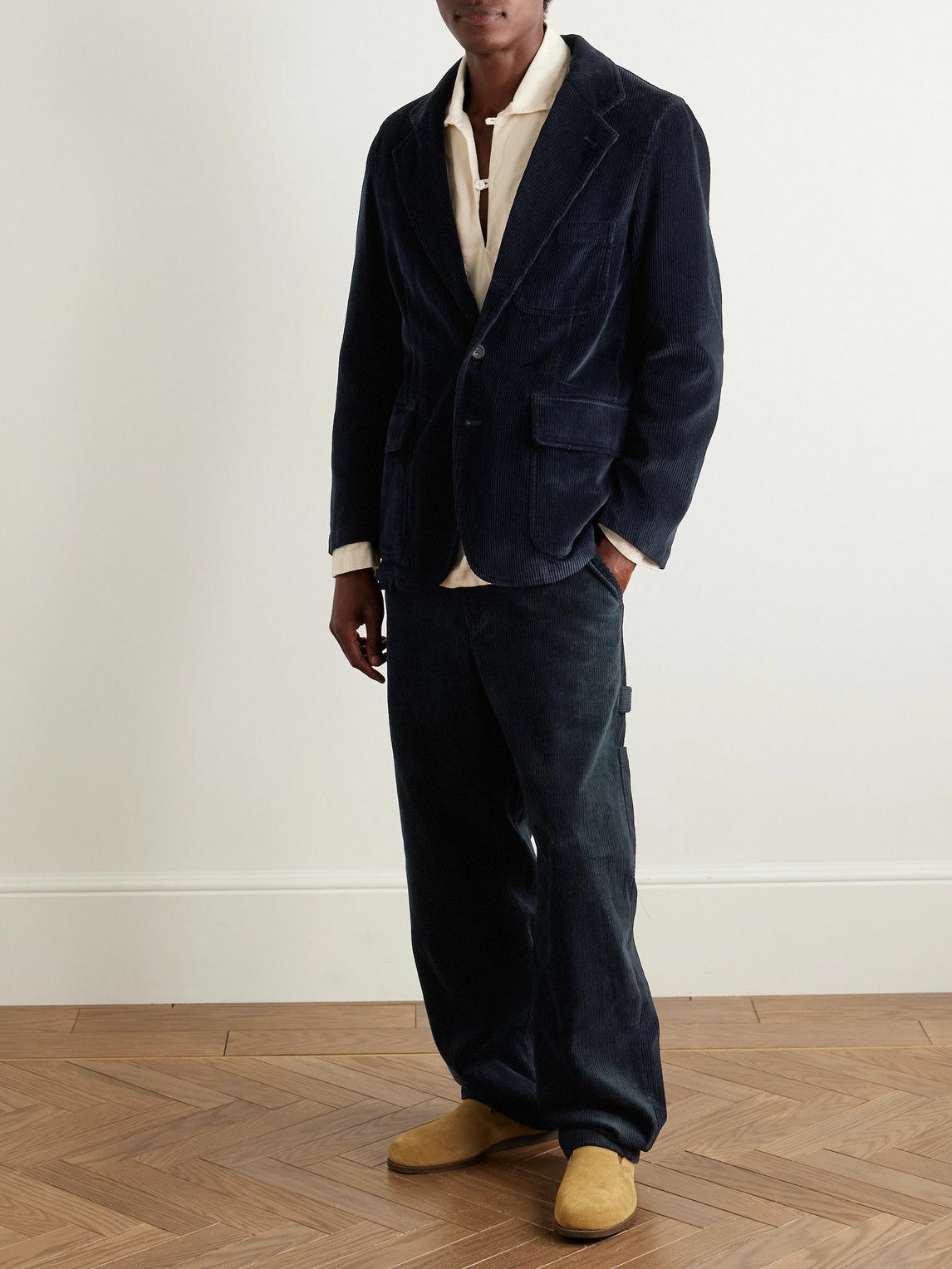 Drake's - MKI Games Cotton-Corduroy Suit Jacket - Blue Drake's