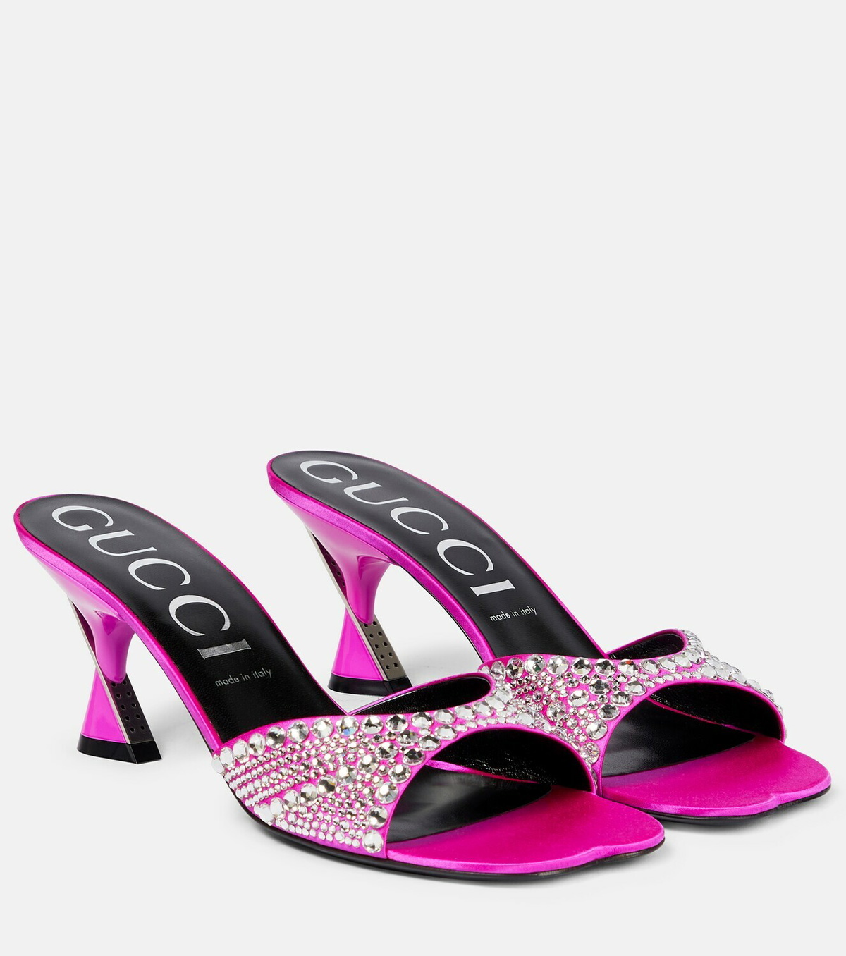 Gucci Embellished satin sandals Gucci