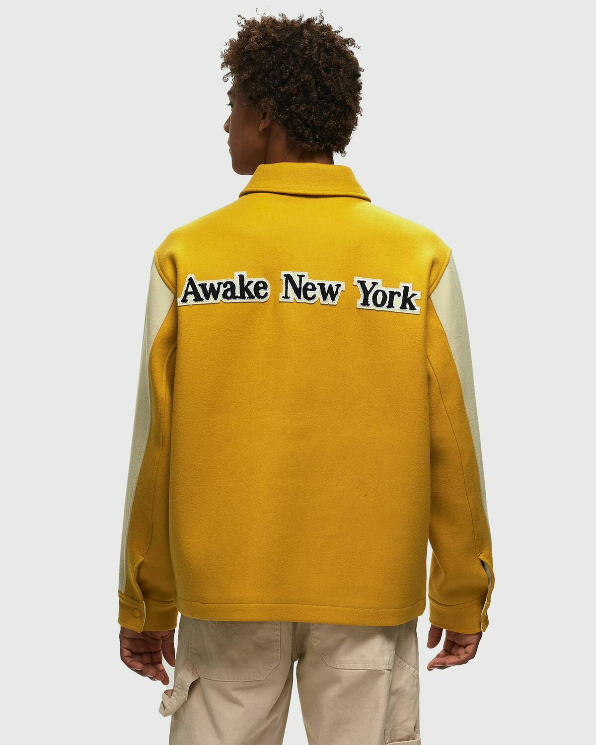 Awake Crown Varsity Jacket Yellow Bomber Jackets/College Jackets Awake NY