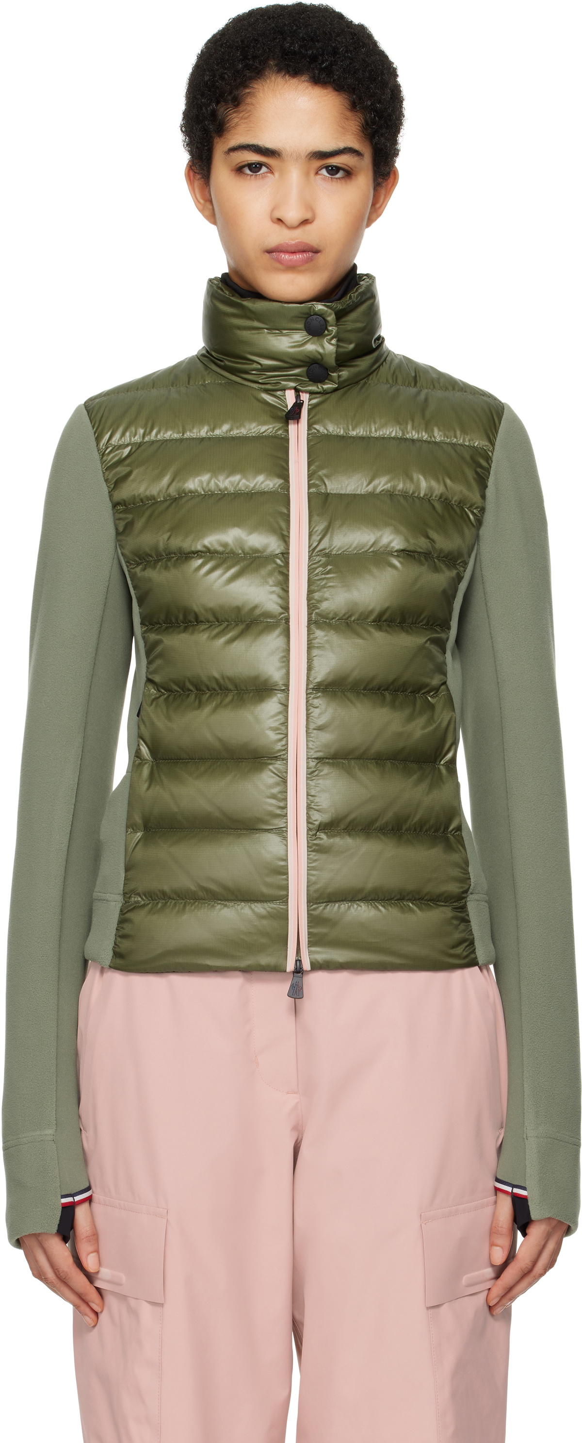 Moncler Grenoble Green Padded Zip-Up Down Jacket Moncler Grenoble