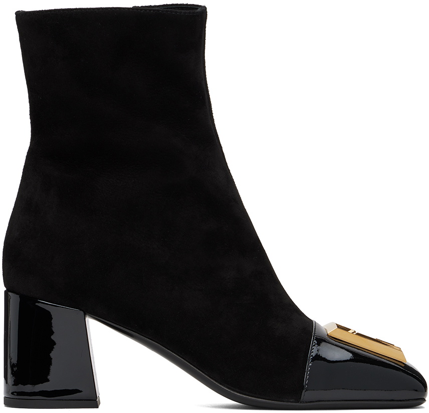 Balmain Black Suede Edna Boots Balmain