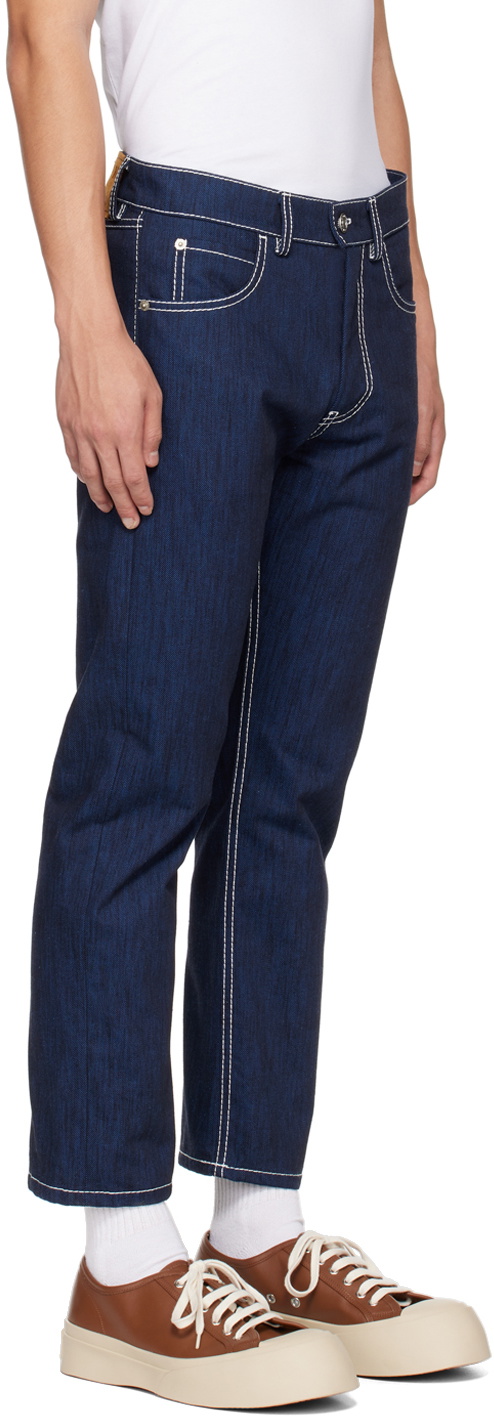 Marni Blue Contrast Stitch Jeans Marni