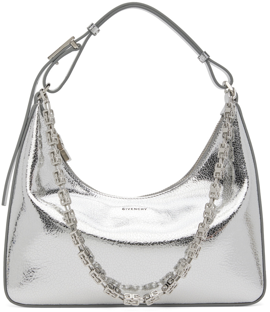 Givenchy Silver Small Moon Cut Out Shoulder Bag Givenchy