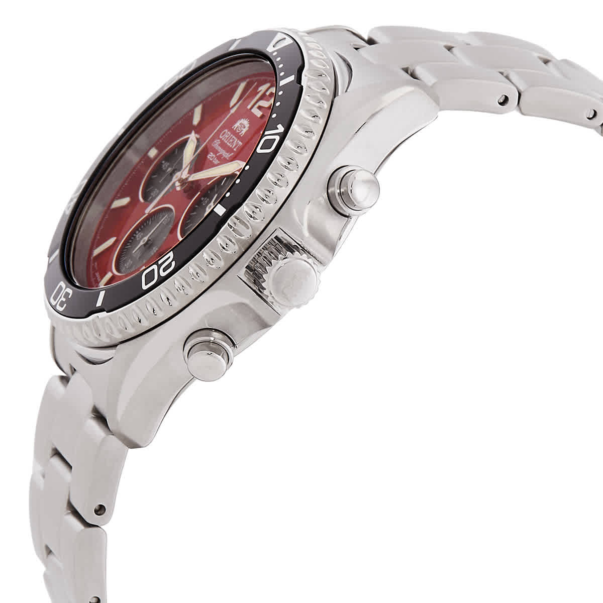 Orient Sports Solar Powered Chronograph Red Dial Mens Watch RA-TX0207R ...