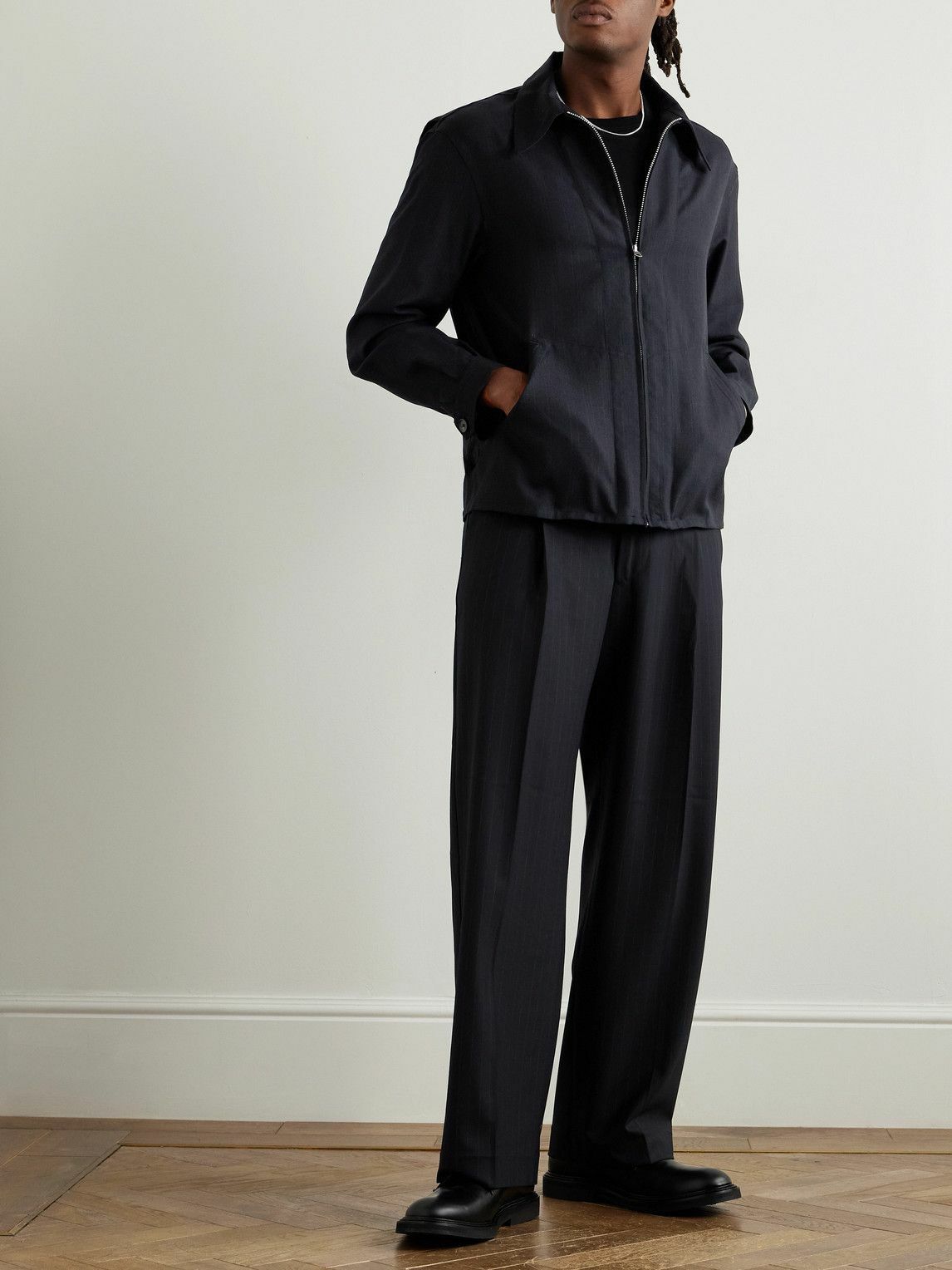 Kaptain Sunshine - Fly Pinstriped Wool and Silk-Blend Twill Jacket ...
