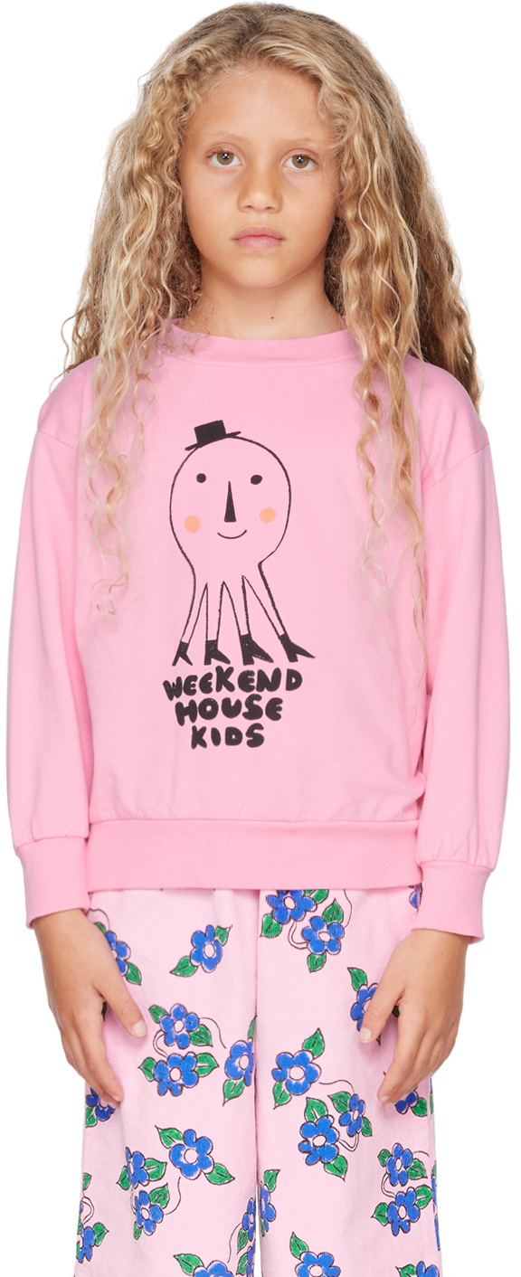 Weekend House Kids Kids Pink Octopus Sweatshirt